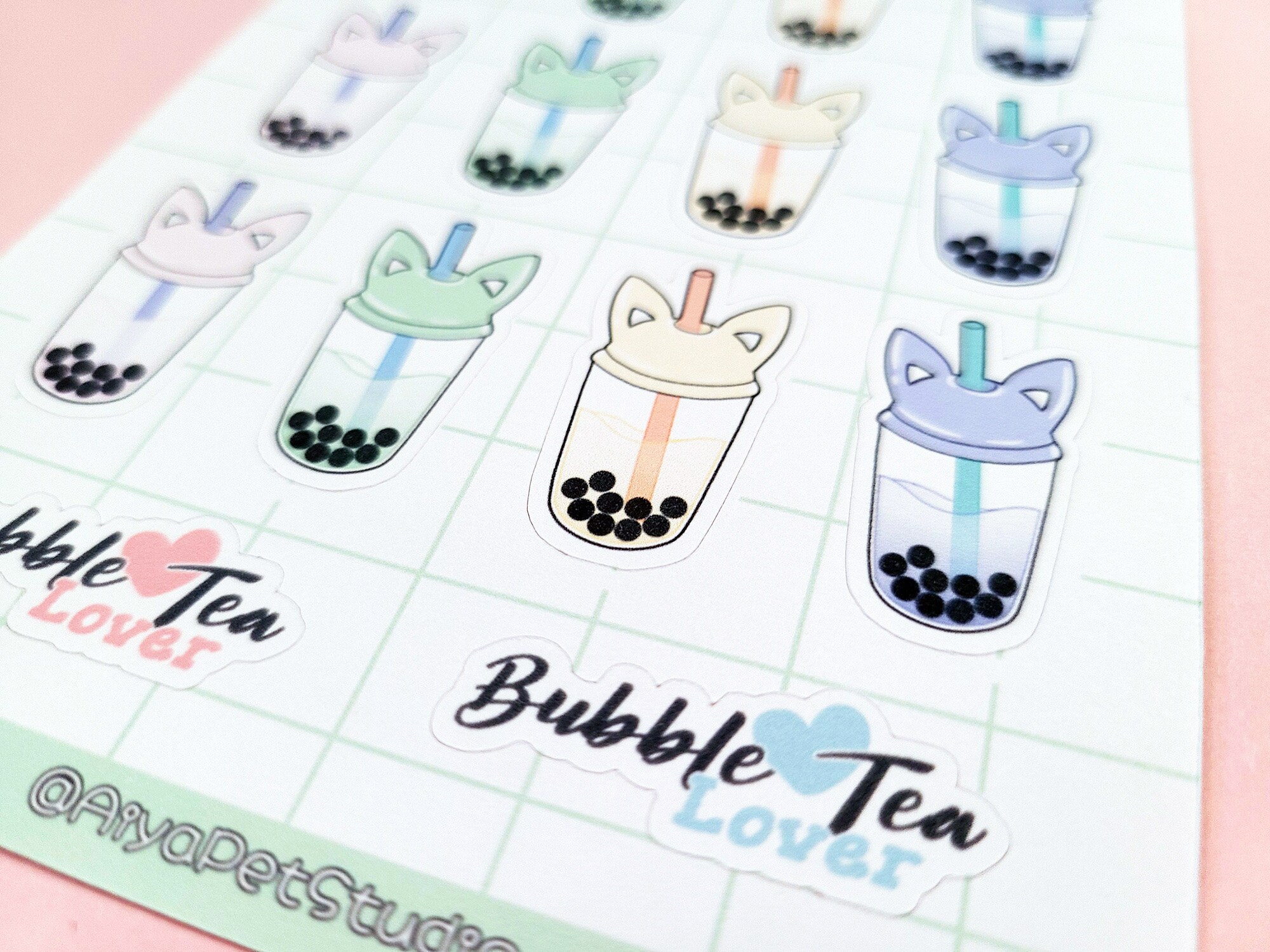 Bubble Tea Party Sticker Sheet Boba Tea Bubble Tea | Etsy