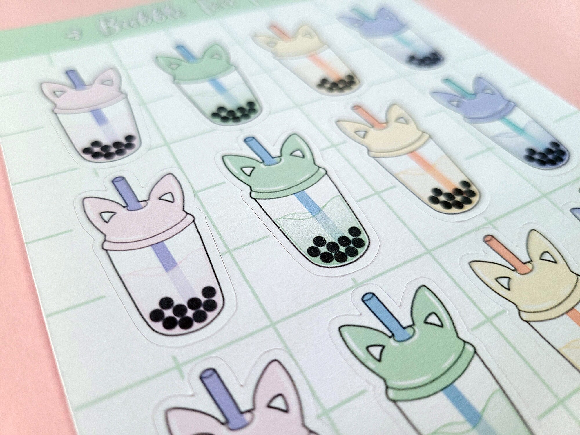 Bubble Tea Party Sticker Sheet Boba Tea Bubble Tea | Etsy