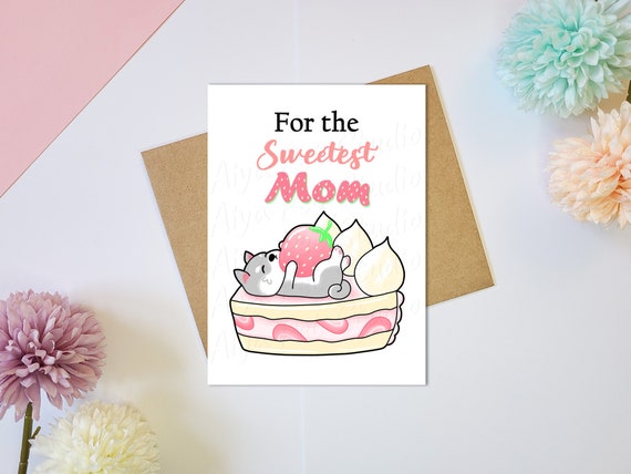 Mother's Day Card For the Sweetest Mom Greeting Card | Etsy