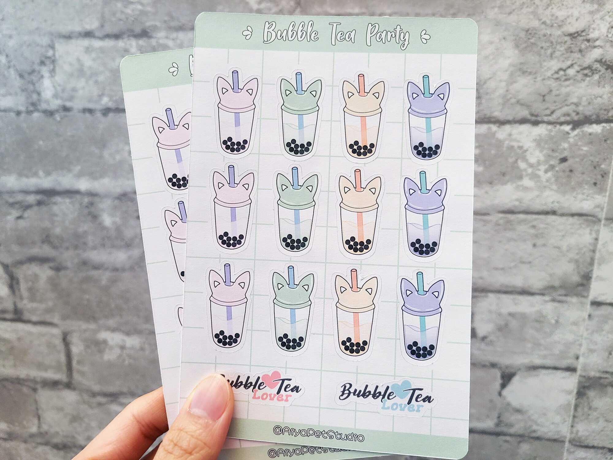 Bubble Tea Party Sticker Sheet Boba Tea Bubble Tea | Etsy