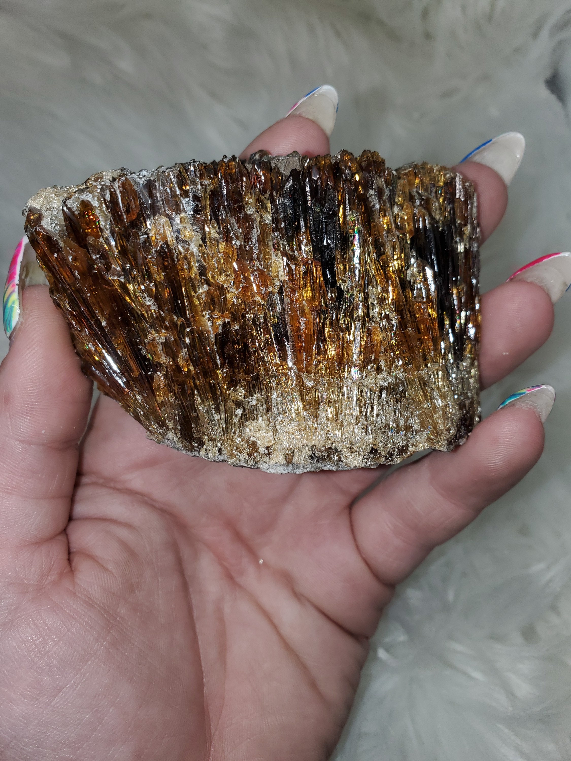 Rare and Stunning Amber Calcite Specimens Rainbow inclusions | Etsy