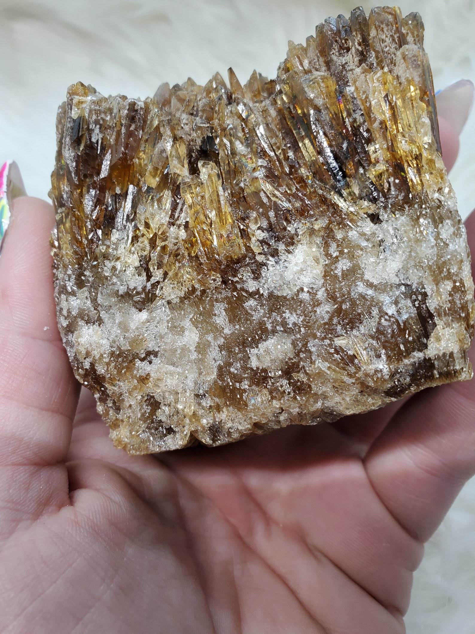 Rare and Stunning Amber Calcite Specimens Rainbow inclusions | Etsy