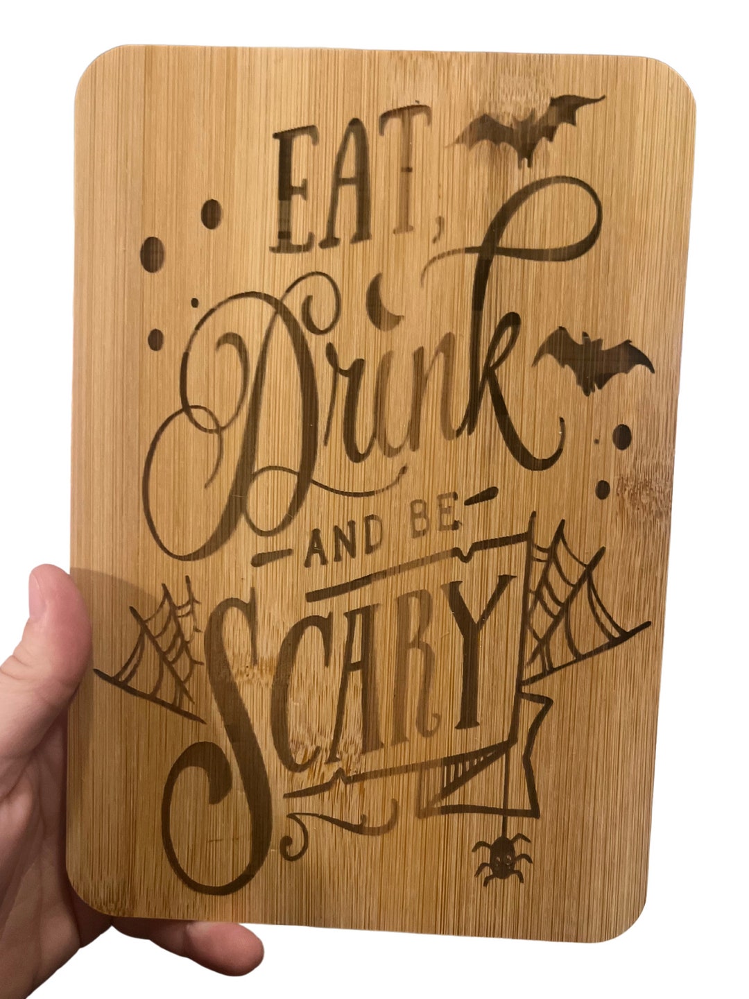 Eat Drink and Be Scary Bamboo Board - Etsy