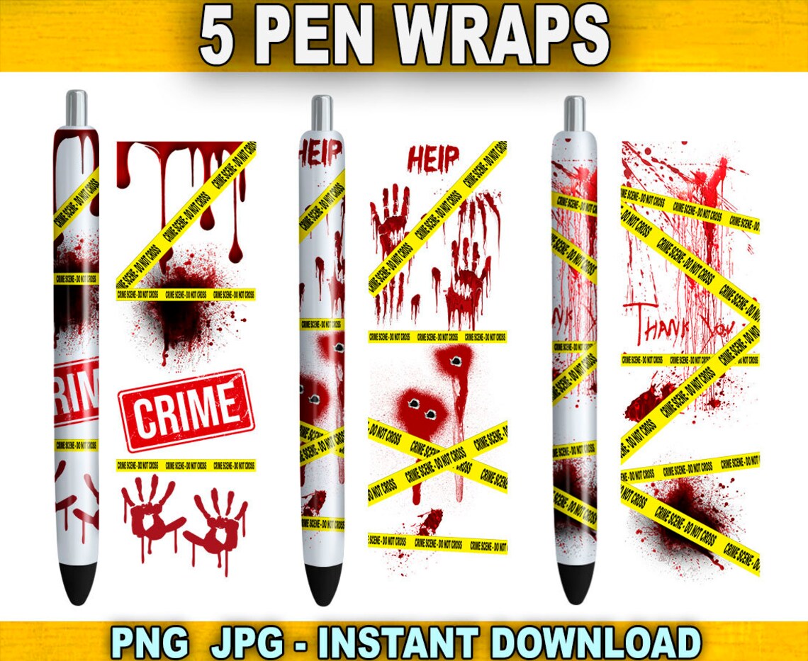 Pen Wrap True Crime Murder Pen Wrap Epoxy Pen Wrap DIY | Etsy
