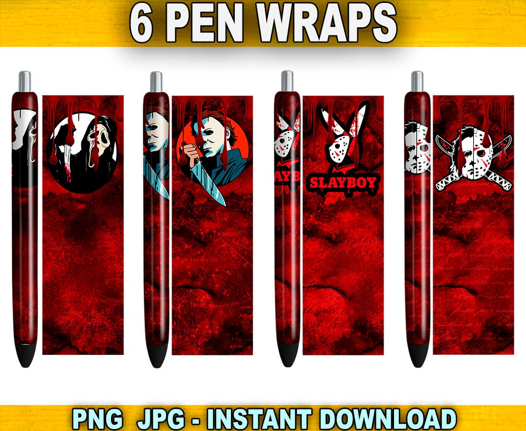 Pen Wrap Horror, Horror Movie Character Pen Wraps, Inkjoy Pen Wrap ...