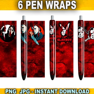 Pen Wrap Horror, Horror Movie Character Pen Wraps, Inkjoy Pen Wrap ...