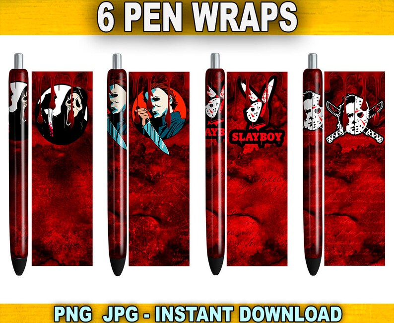 Pen Wrap Horror Horror Movie Character Pen Wraps Inkjoy Pen - Etsy