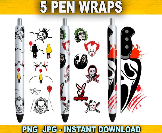 Pen Wrap Horror Inkjoy Pen Wrap Digital File Jpeg Png File - Etsy UK