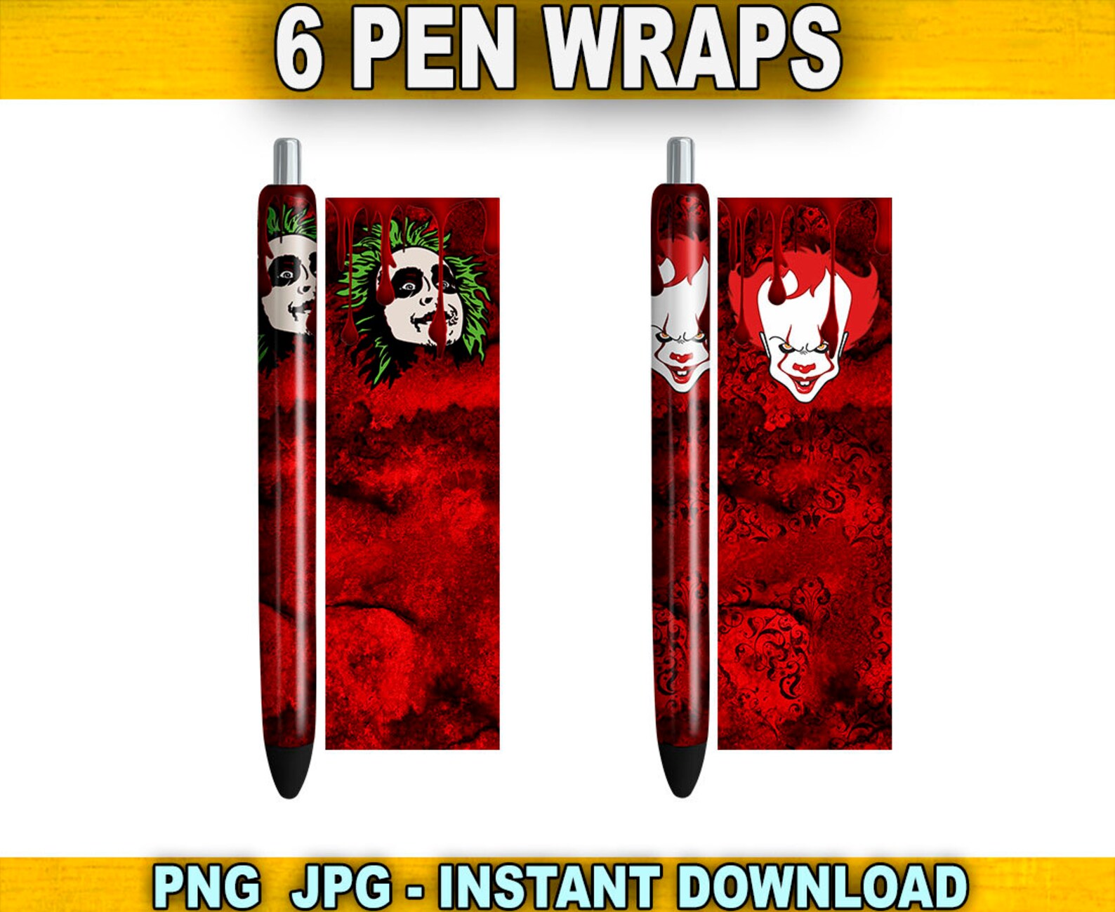 Pen Wrap Horror Horror Movie Character Pen Wraps Inkjoy Pen - Etsy