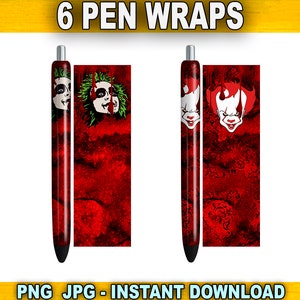 Pen Wrap Horror, Horror Movie Character Pen Wraps, Inkjoy Pen Wrap ...