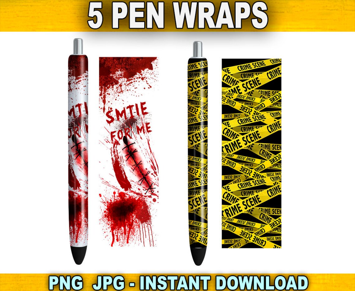 Pen Wrap True Crime Murder Pen Wrap Epoxy Pen Wrap DIY | Etsy
