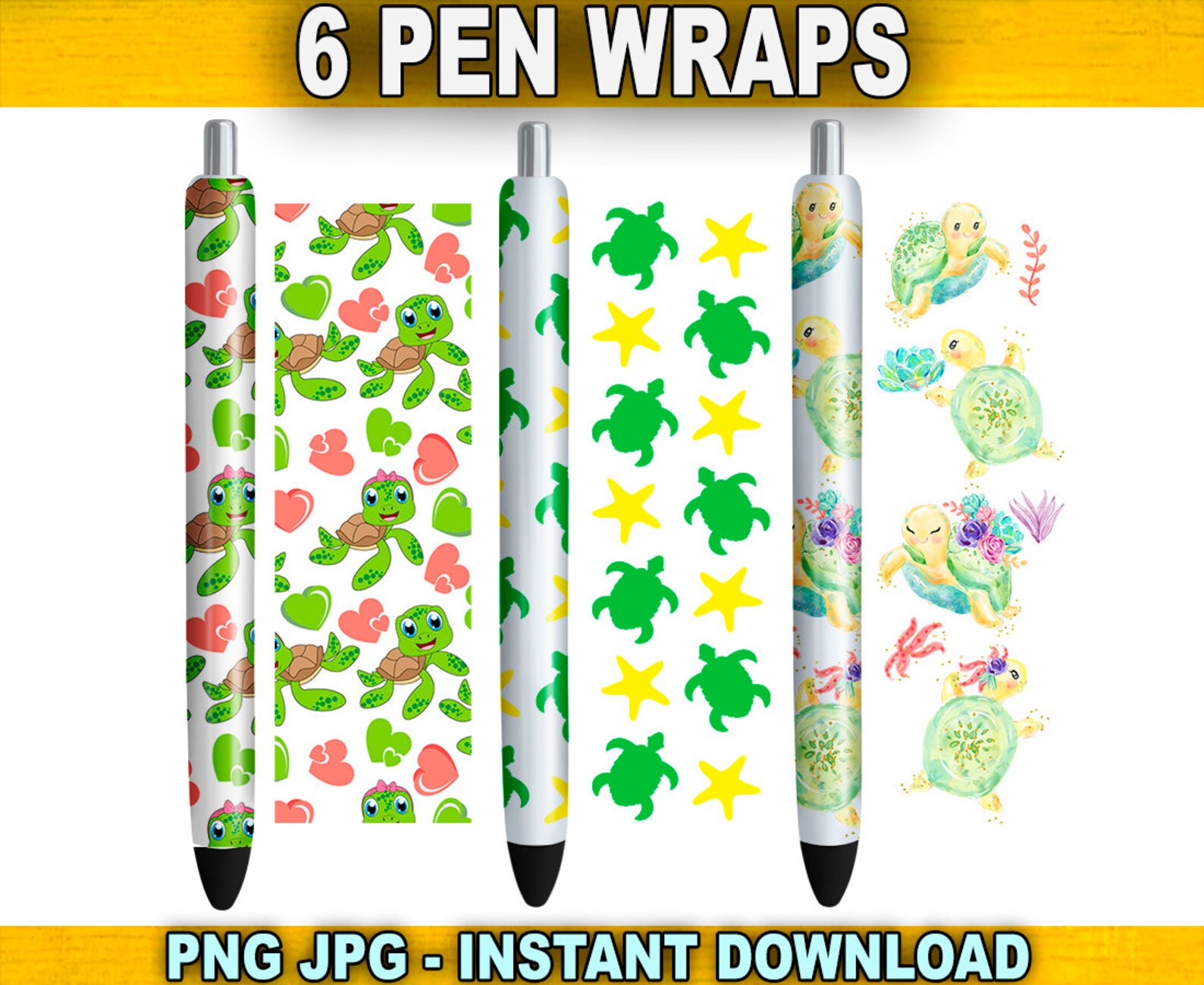 Turtle Pen Wrap Design Digital File Jpeg Png File - Etsy