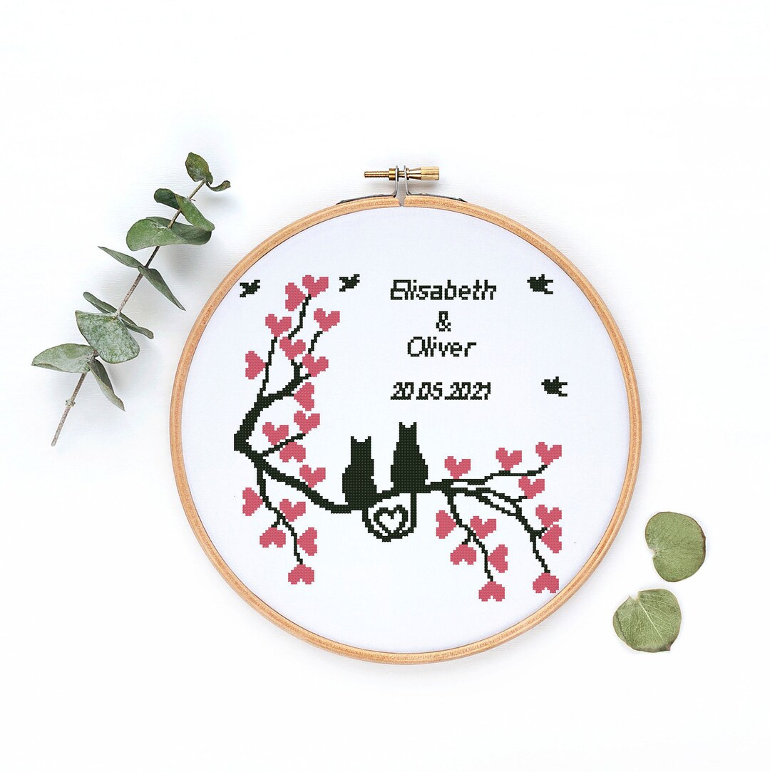 Custom Wedding Cross Stitch Pattern, Personalized Cross Stitch, Counted ...