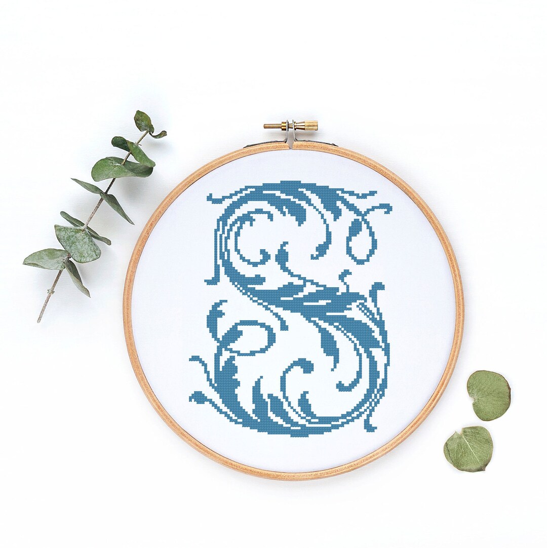 Cross Stitch Pattern Letter S Cross Stitch Modern cross - Etsy