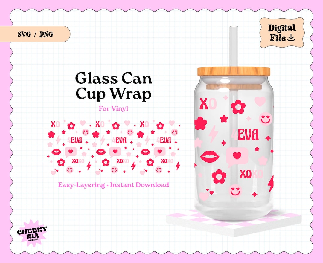 Valentine's Day Pattern Cup Wrap SVG | PNG | for Vinyl | Trendy Svg ...