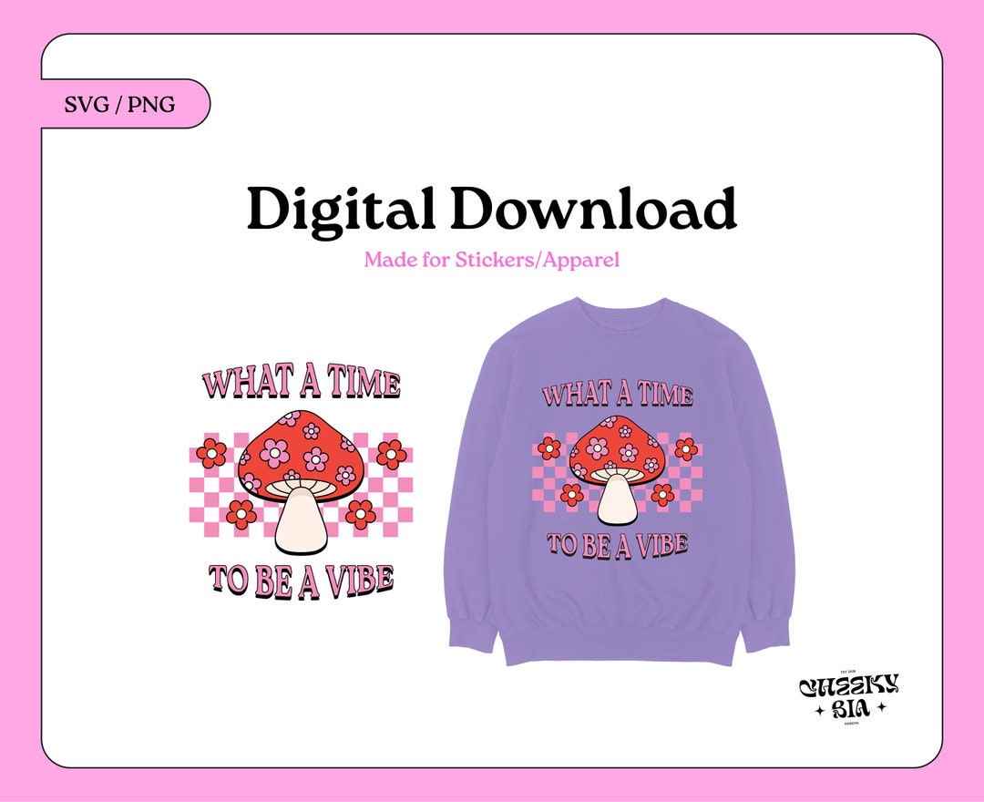 Retro Mushroom Design | SVG | PNG for Sublimation, Apparel Design ...