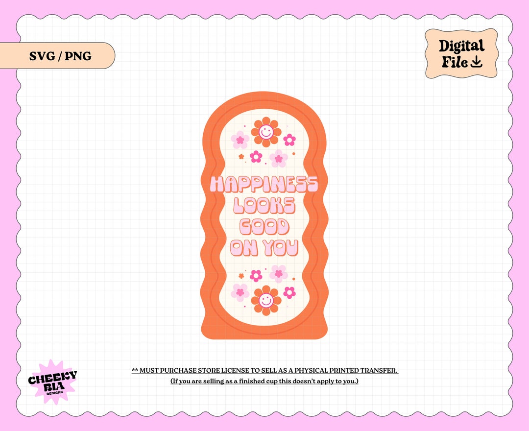 Retro Wavy Mirror Positive Affirmation for Can Glass, Apparel, Decals ...