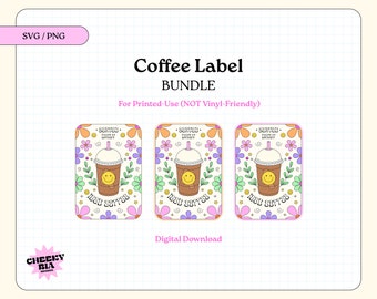 Coffee Label SVG PNG Cold Brew Coffee Label Sticker File - Etsy