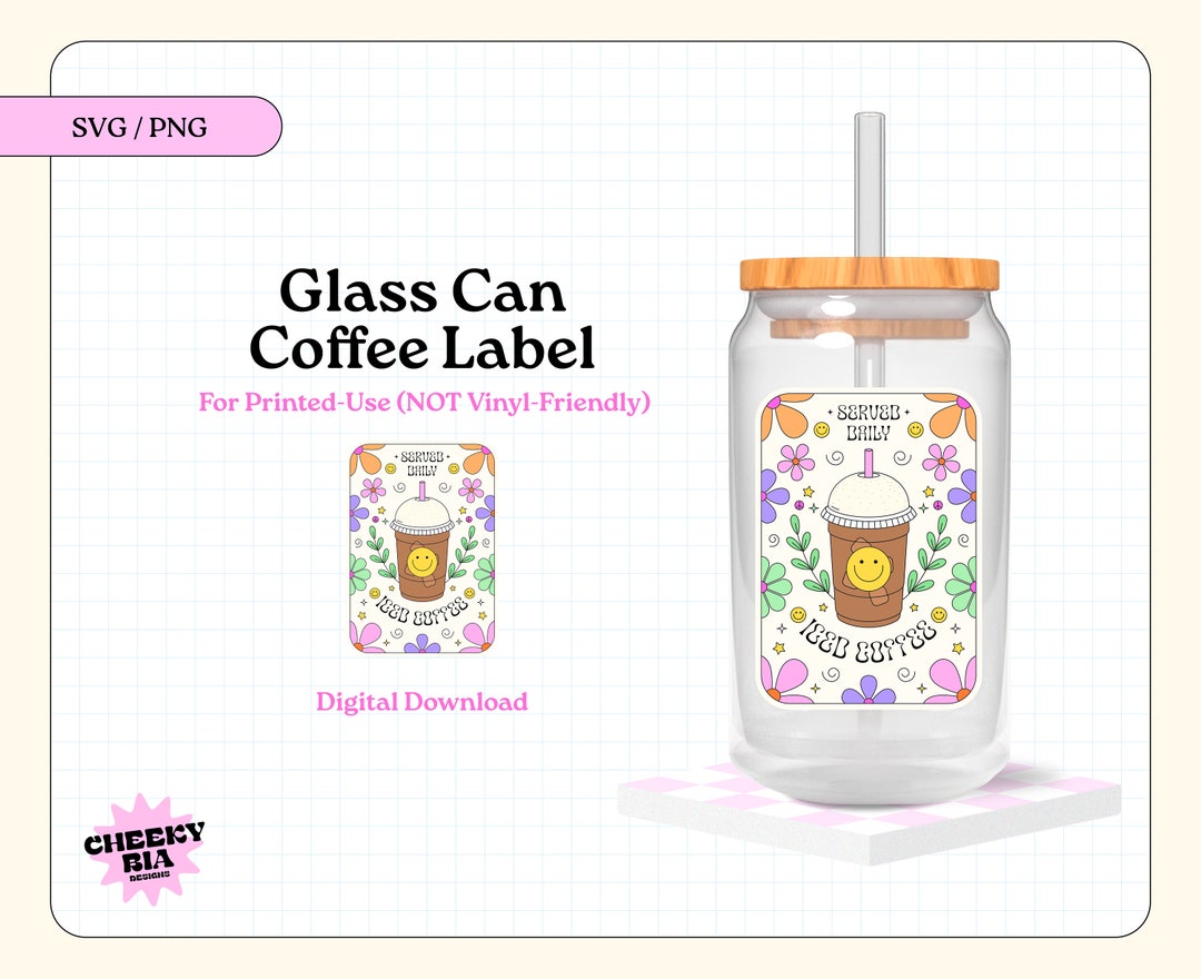 Iced Coffee Label SVG PNG | Coffee Label | Sticker File | Trendy ...