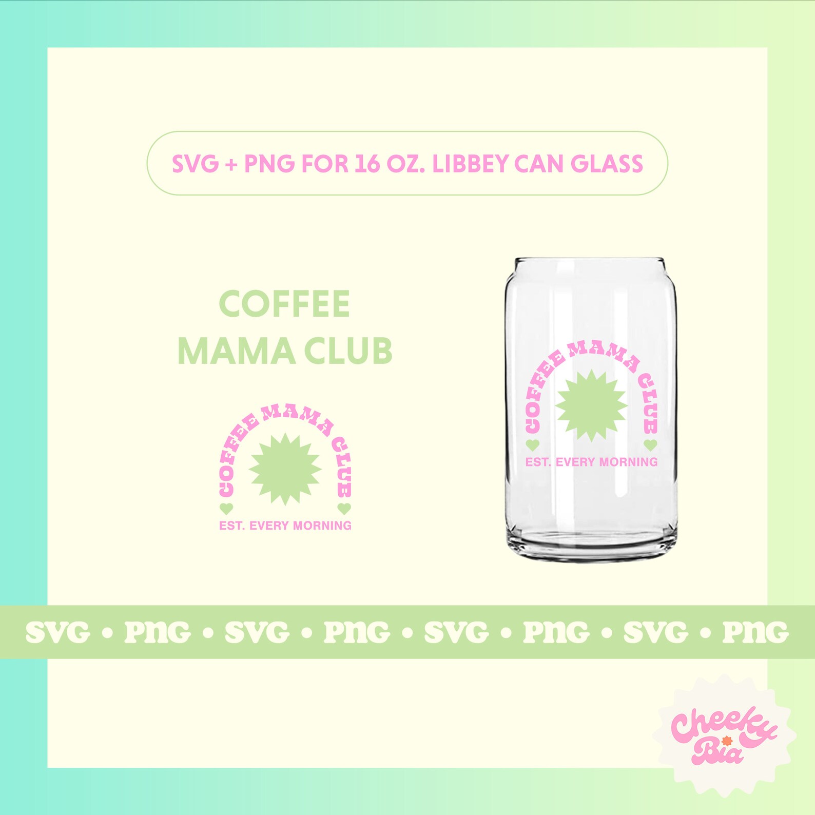 Coffee Mama Club SVG and PNG for 16 Oz Libbey Can Glass - Etsy