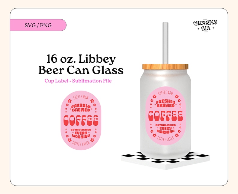 Retro Coffee Label SVG PNG Cold Brew Coffee Label Sticker - Etsy