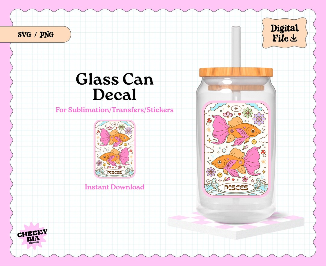 Zodiac Pisces Decal/sticker/label | SVG PNG | Retro | Groovy - Etsy