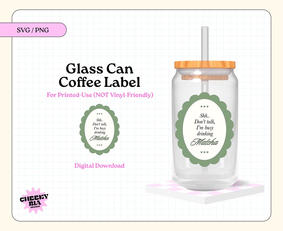 Matcha Label SVG PNG | Iced Matcha Latte Label | Sticker File | Trendy ...