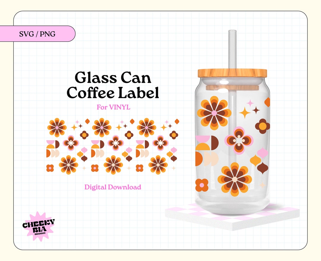 Retro Flowers SVG | PNG | Glass Cup, Retro, Funky, Groovy Design ...