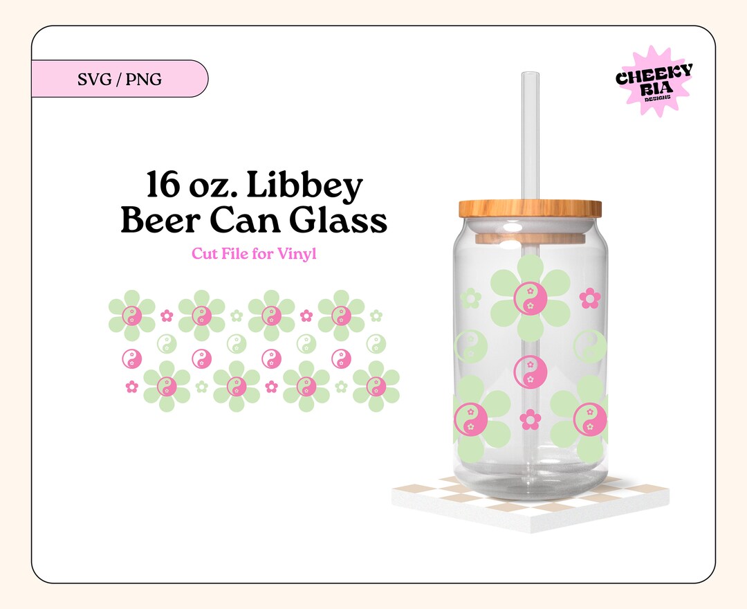 Flower Yin Yangs SVG | PNG | Glass Cup, Retro, Funky, Groovy Design ...
