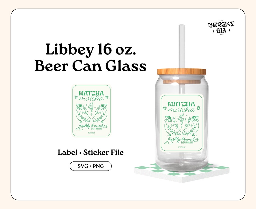 Matcha Label SVG PNG Sticker File Trendy Sublimation for Glass Cup - Etsy