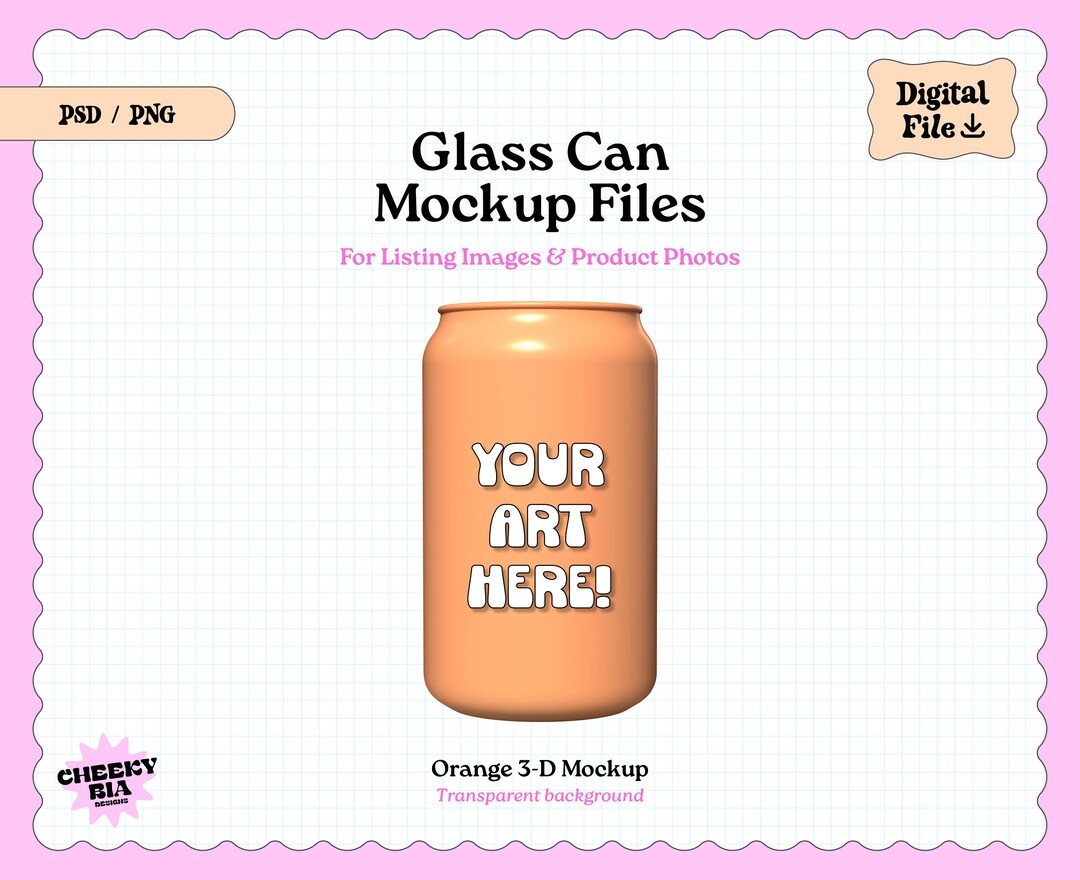 Can Glass Mockup BUNDLE | PNG | PSD | 3d Mockup Transparent Background | Iced Coffee | Iced ...