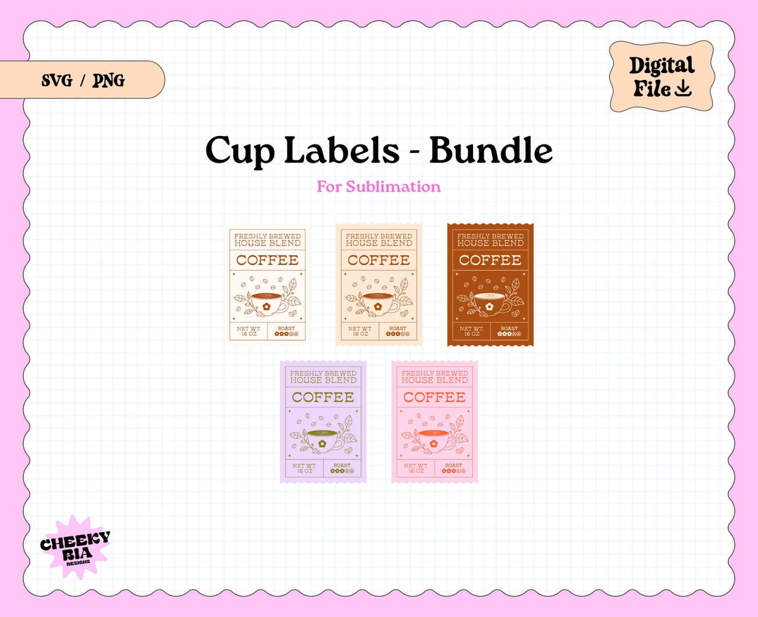 Coffee Label SVG PNG Bundle | Cold Brew Coffee Label | Sticker File ...