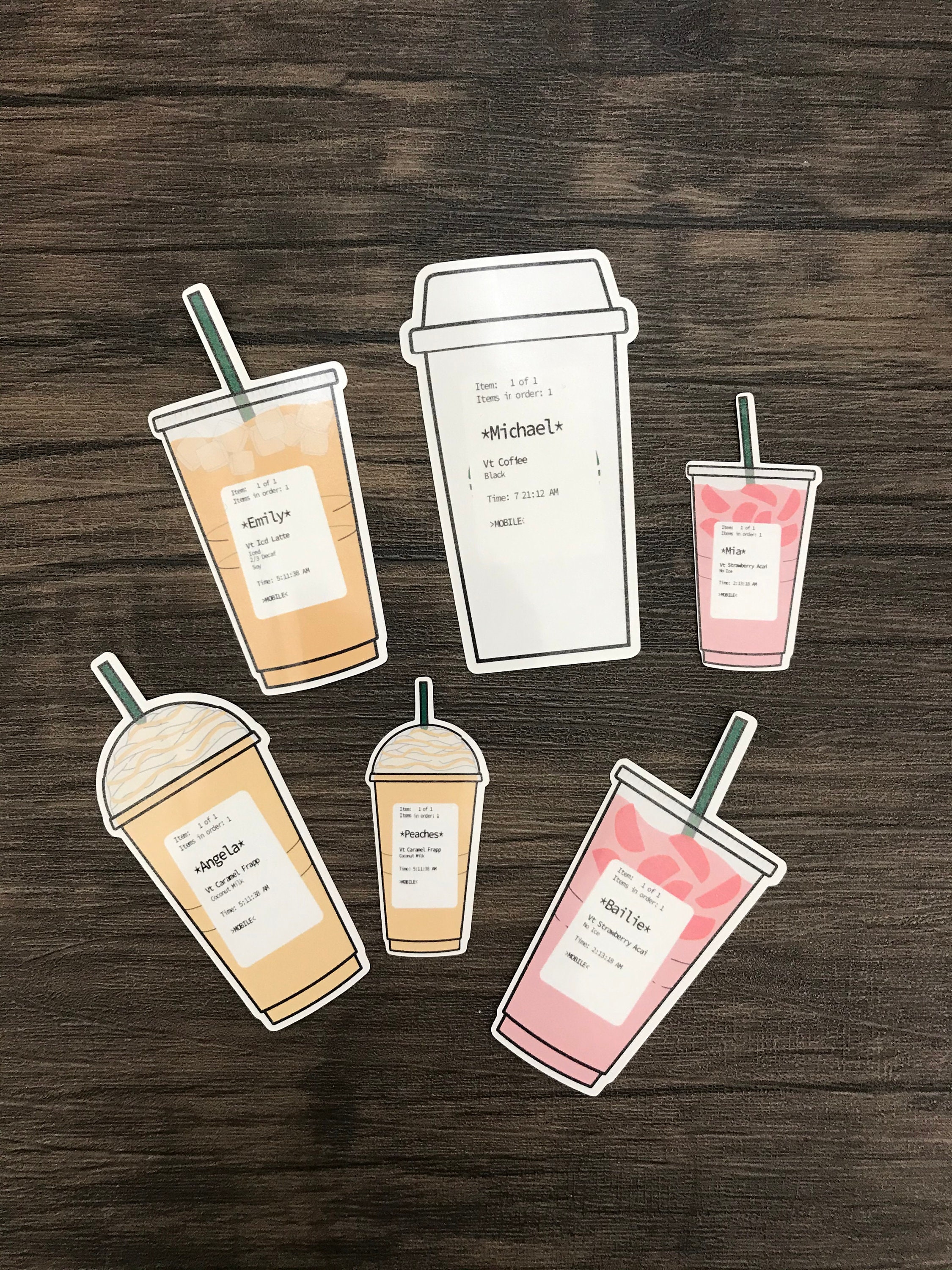 Custom Coffee Order Sticker Pack Custom Starbucks Order | Etsy