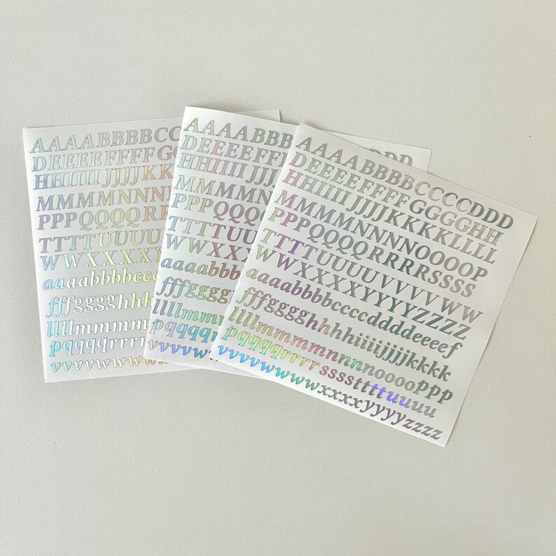 Vinyl Glossy Holographic Letter Alphabet Stickers - Etsy
