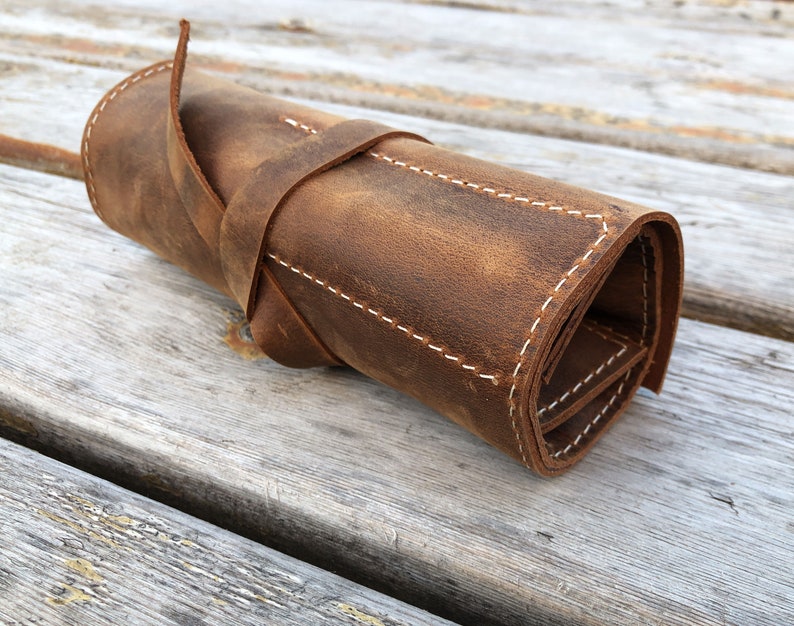 Leather Pencil Roll Pencil Roll Artist Roll Pen Case Gift - Etsy
