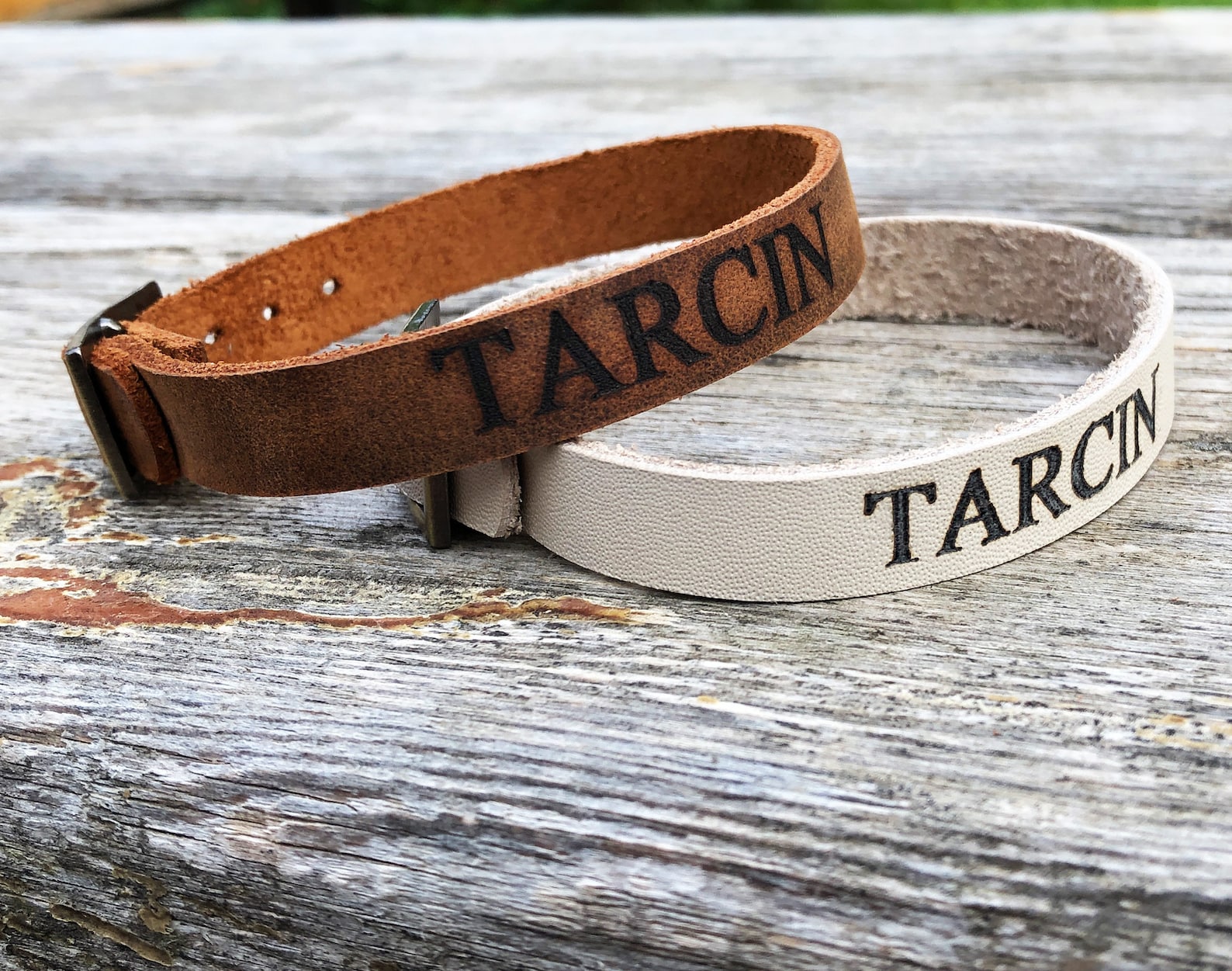 Cat Tag Collar Leather Cat Collar Custom Cat Collar Pet ID - Etsy