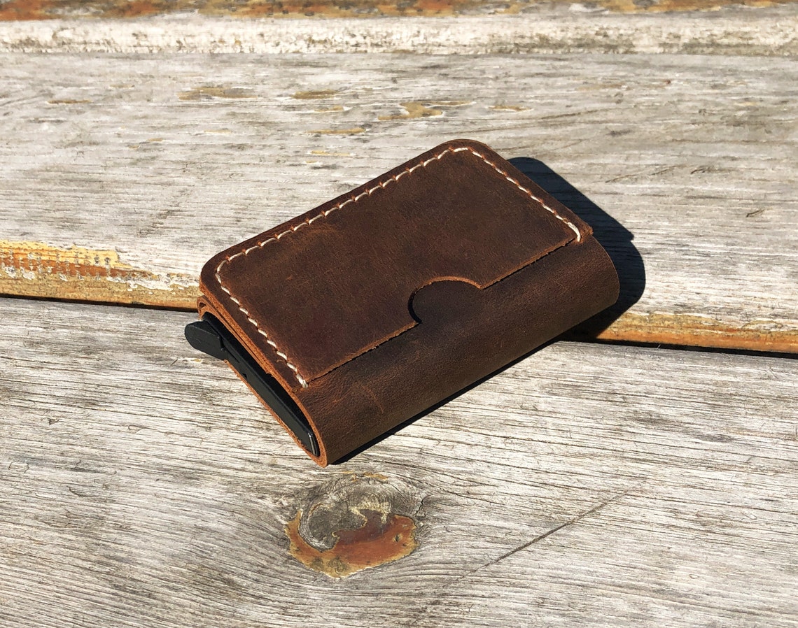 Slim Leather Wallet Minimalist Leather Wallet Leather - Etsy