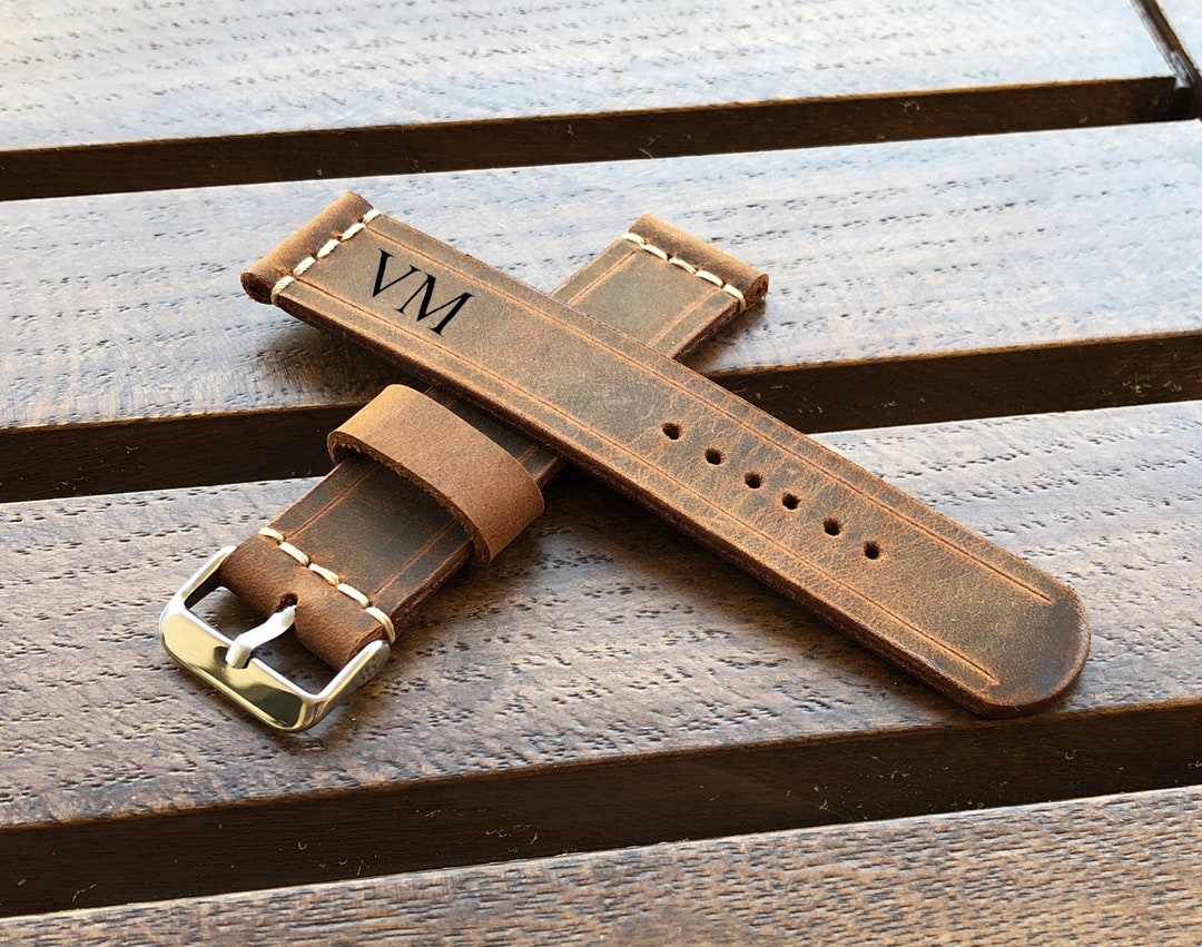 Leather Watch Band / Leather Watch Strap / Personalization Handmade ...