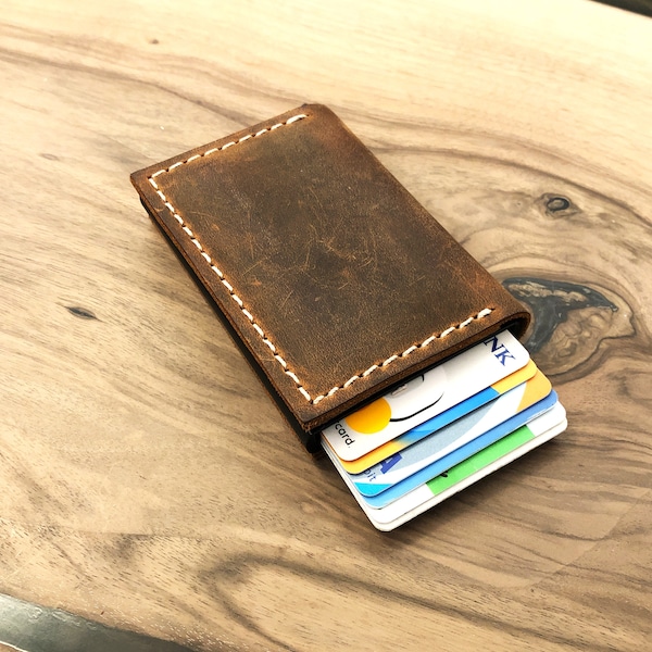 Slim Leather Wallet - Etsy