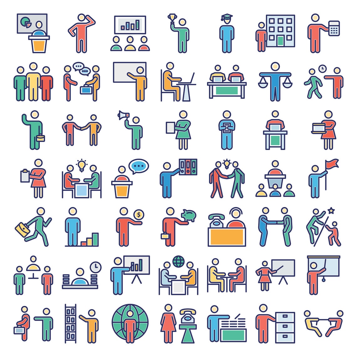 Pictogram Working/Office/job/vector/icon/Business | Etsy