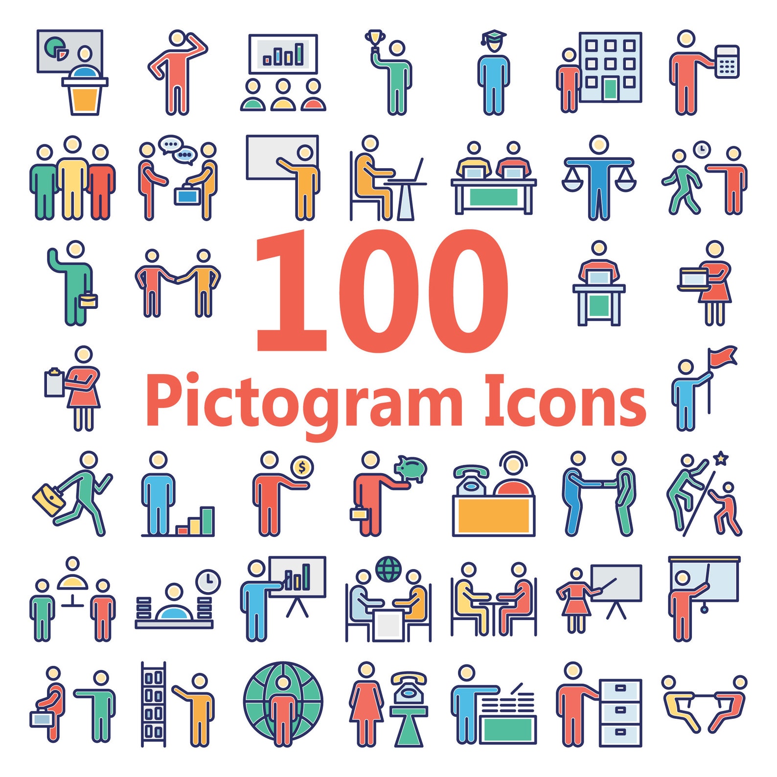 Pictogram Working/Office/job/vector/icon/Business | Etsy