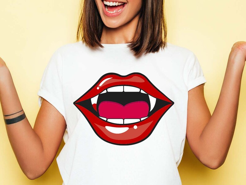 Black Vampire Lips SVG, Halloween SVG, Red Dripping Lips SVG, Gothic ...