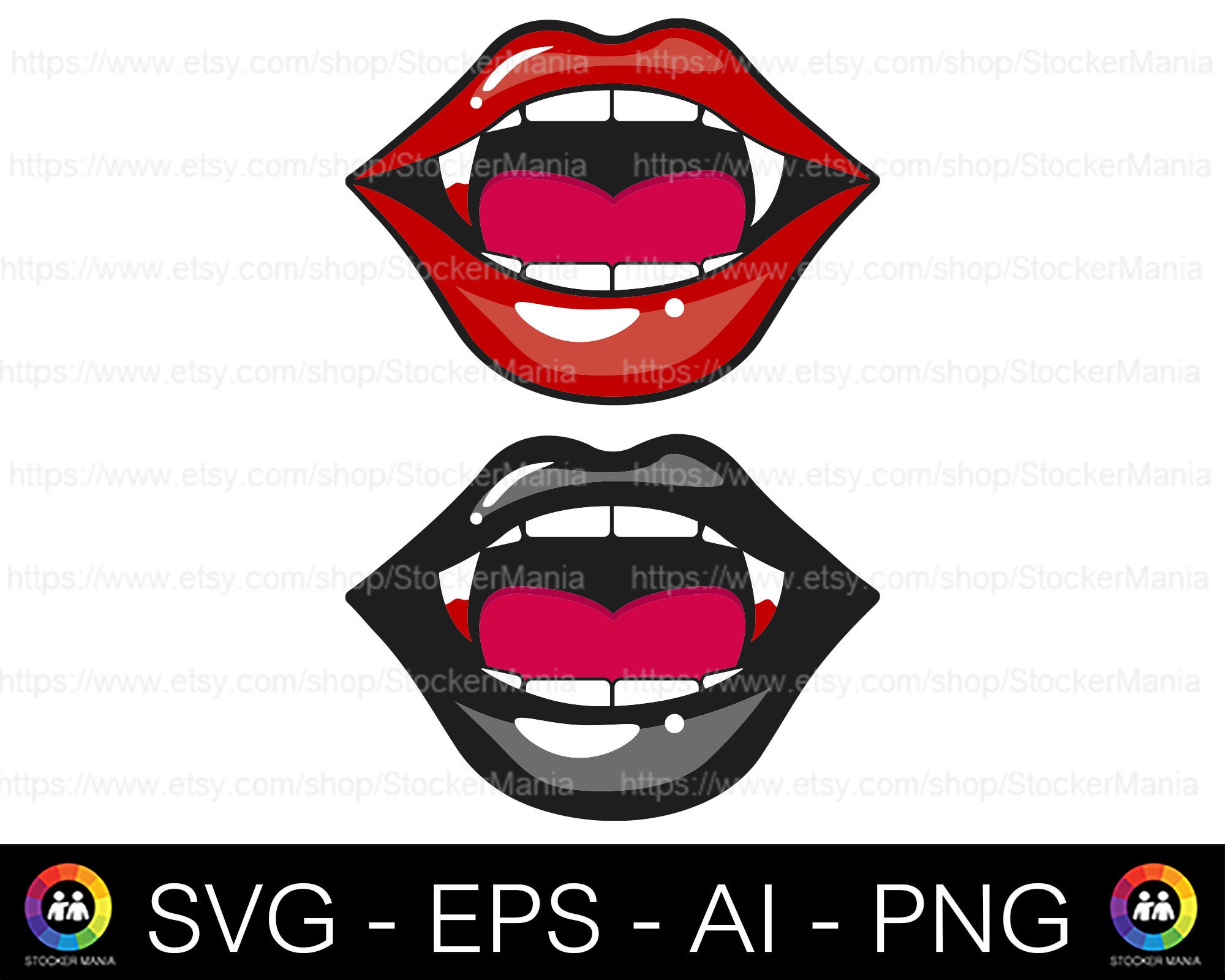 Black Vampire Lips SVG, Halloween SVG, Red Dripping Lips SVG, Gothic ...