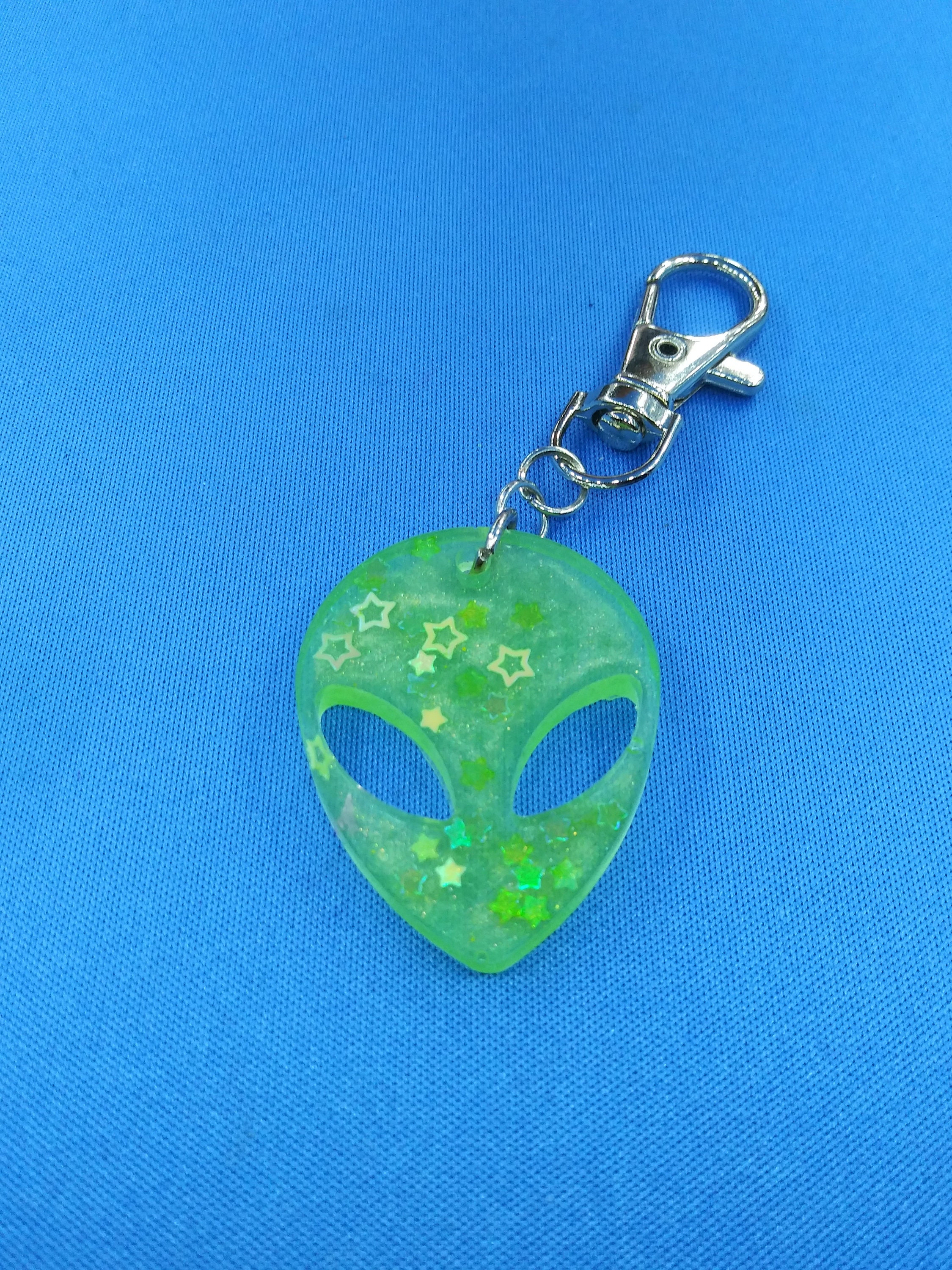 Neon Green Alien Head Keychain Gifting for friend girlfriend | Etsy