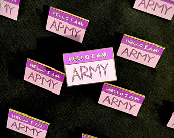 BTS Hello, I'm Army Since 2020 and I Am Proof Enamel Pin With Black ...