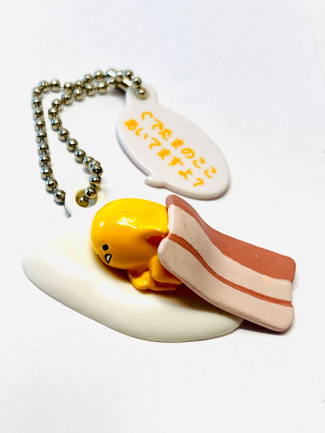 Gudetama Bacon Keychain Mini Figure Doll Very Rare From Japan Vintage ...