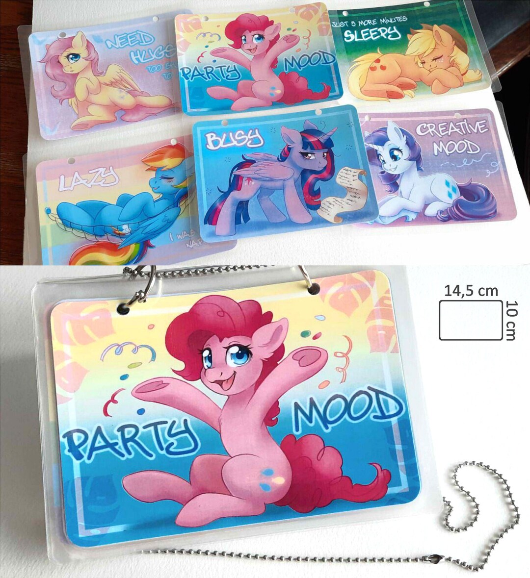 MLP Moodbadge Badge Set 1: Fluttershy, Rainbowdash, Sunset, Trixie and ...