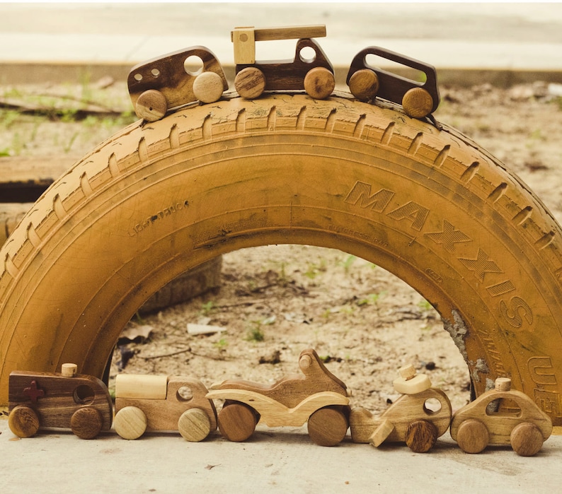 Wooden City Cars Toys for Children, Wooden Toy Vehicles Set, Nursery ...