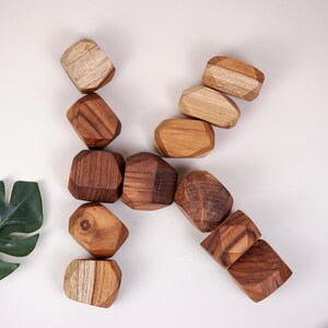 Wooden Stacking Rocks Toy, Montessori Wood Blocks, Balancing Stones ...