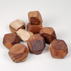 Wooden Stacking Rocks Toy, Montessori Wood Blocks, Balancing Stones ...